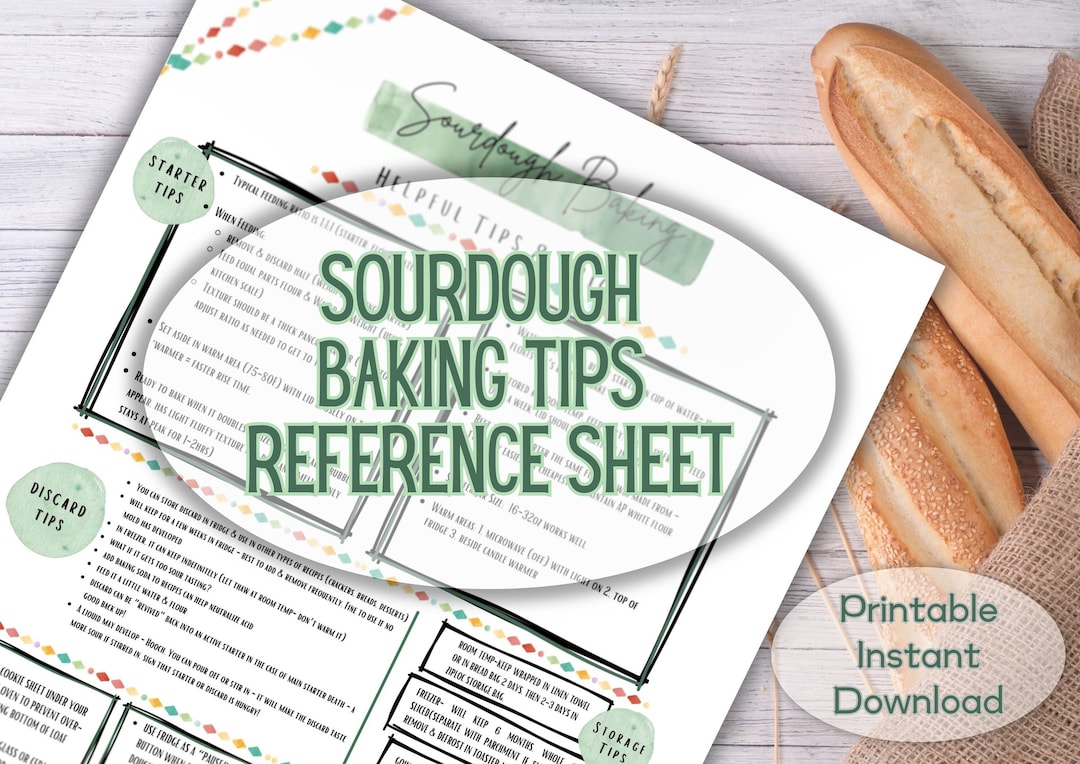 Sourdough Baking Tips Reference Sheet; Sourdough Starter Helpful Tips ...