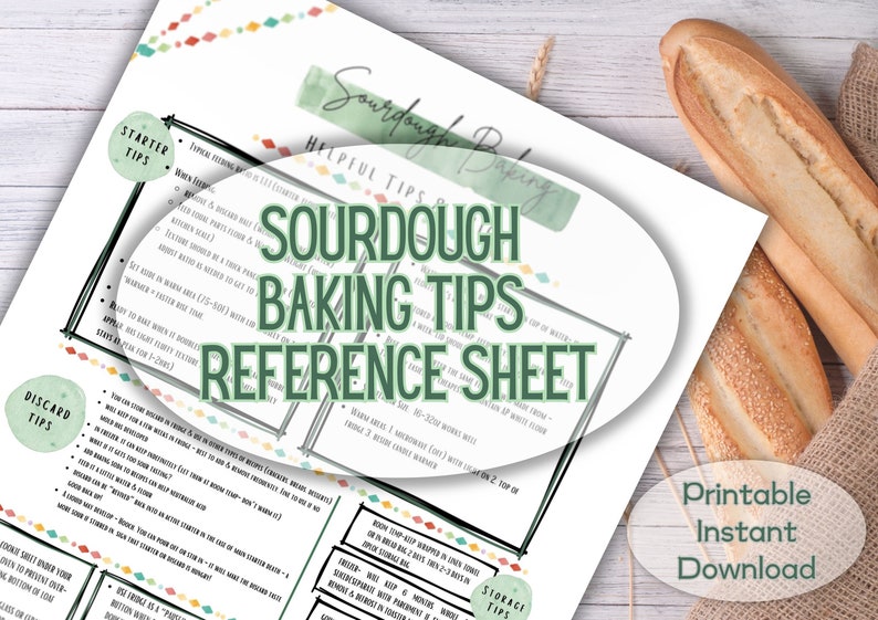 Sourdough Baking Tips Reference Sheet Sourdough Starter Helpful Tips ...