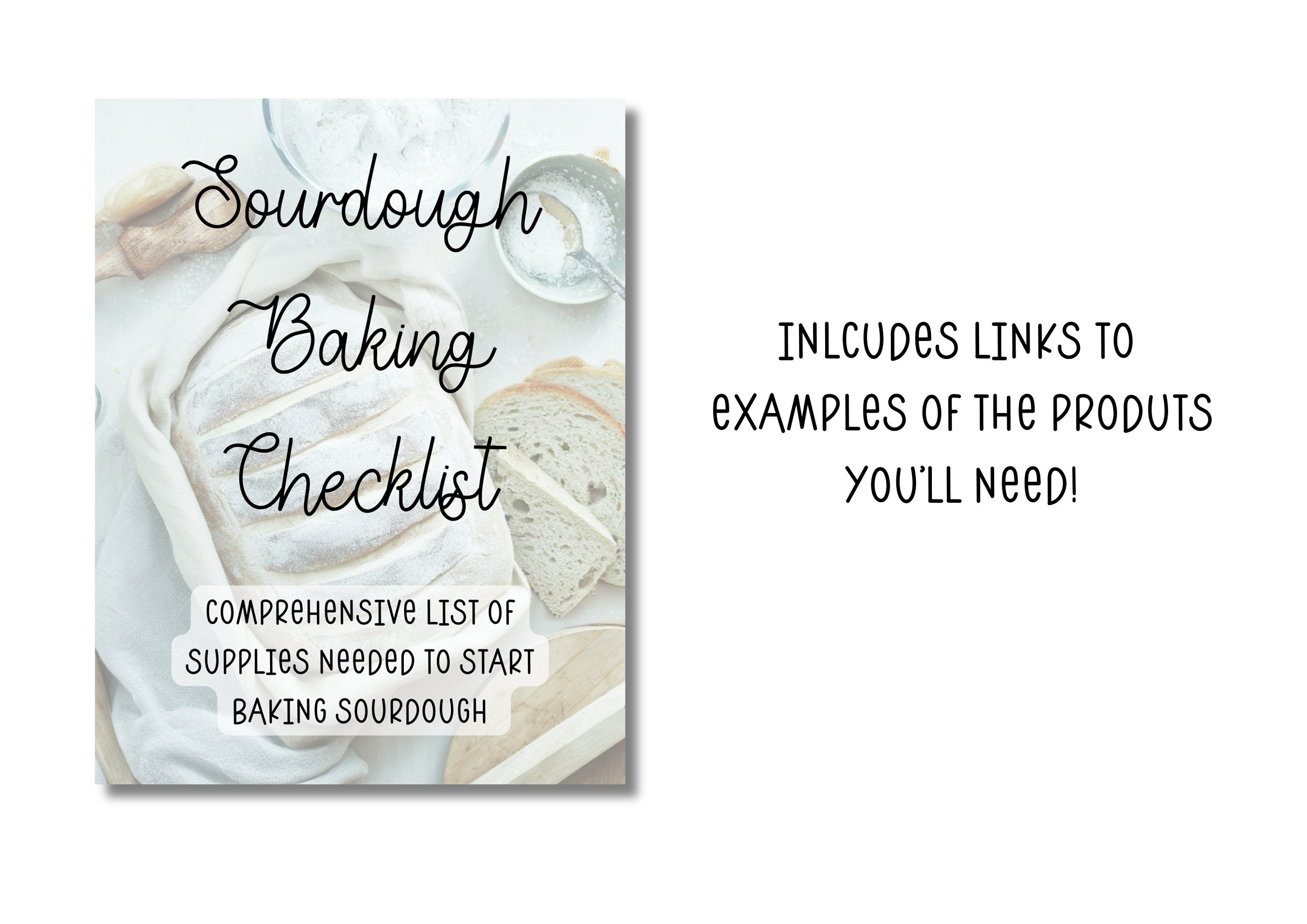 Sourdough Baking Supplies Checklist; Starter, Discard Equipment; Bread Baking and Storage Supply ...