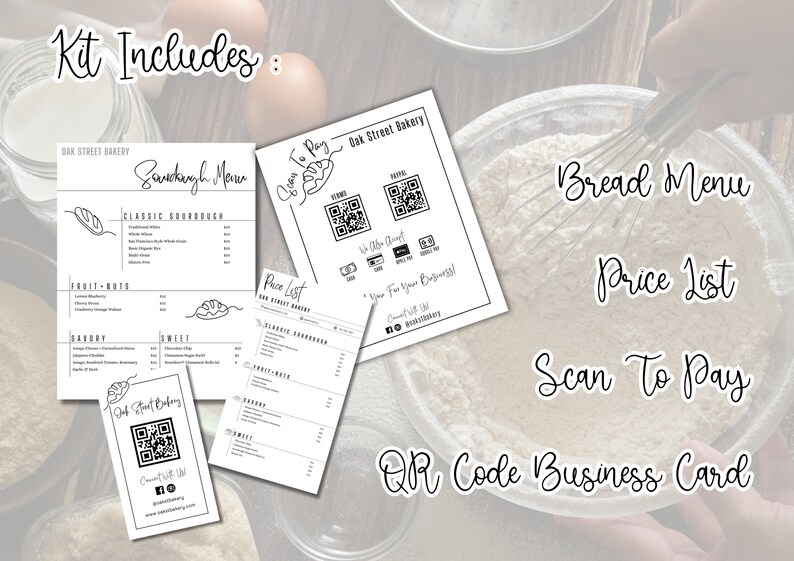 Sourdough Bread Menu, Pricing & Options List; Custom QR Code Business ...