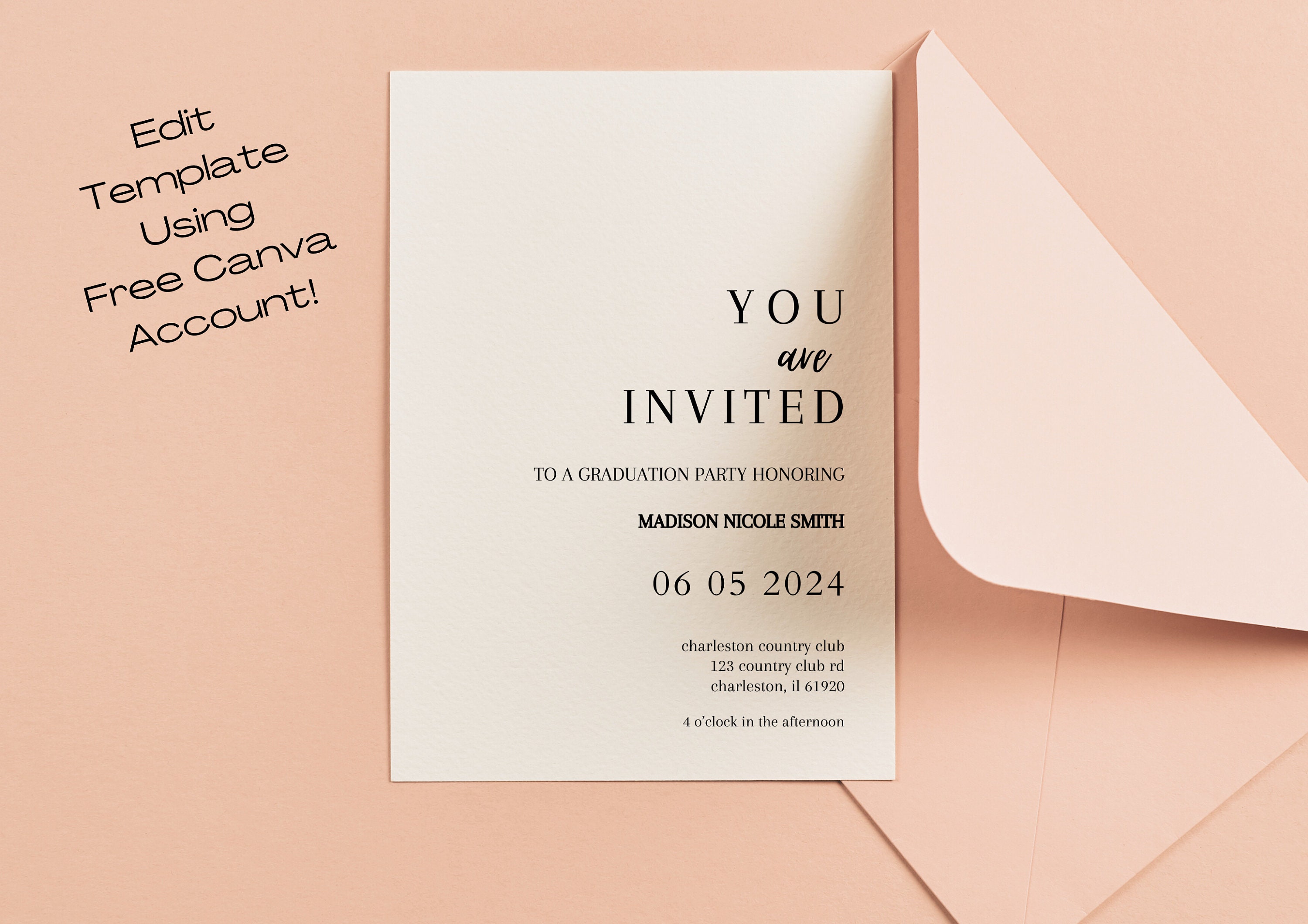 Graduation Party Invitation; College Graduate Invite; High School Grad ...