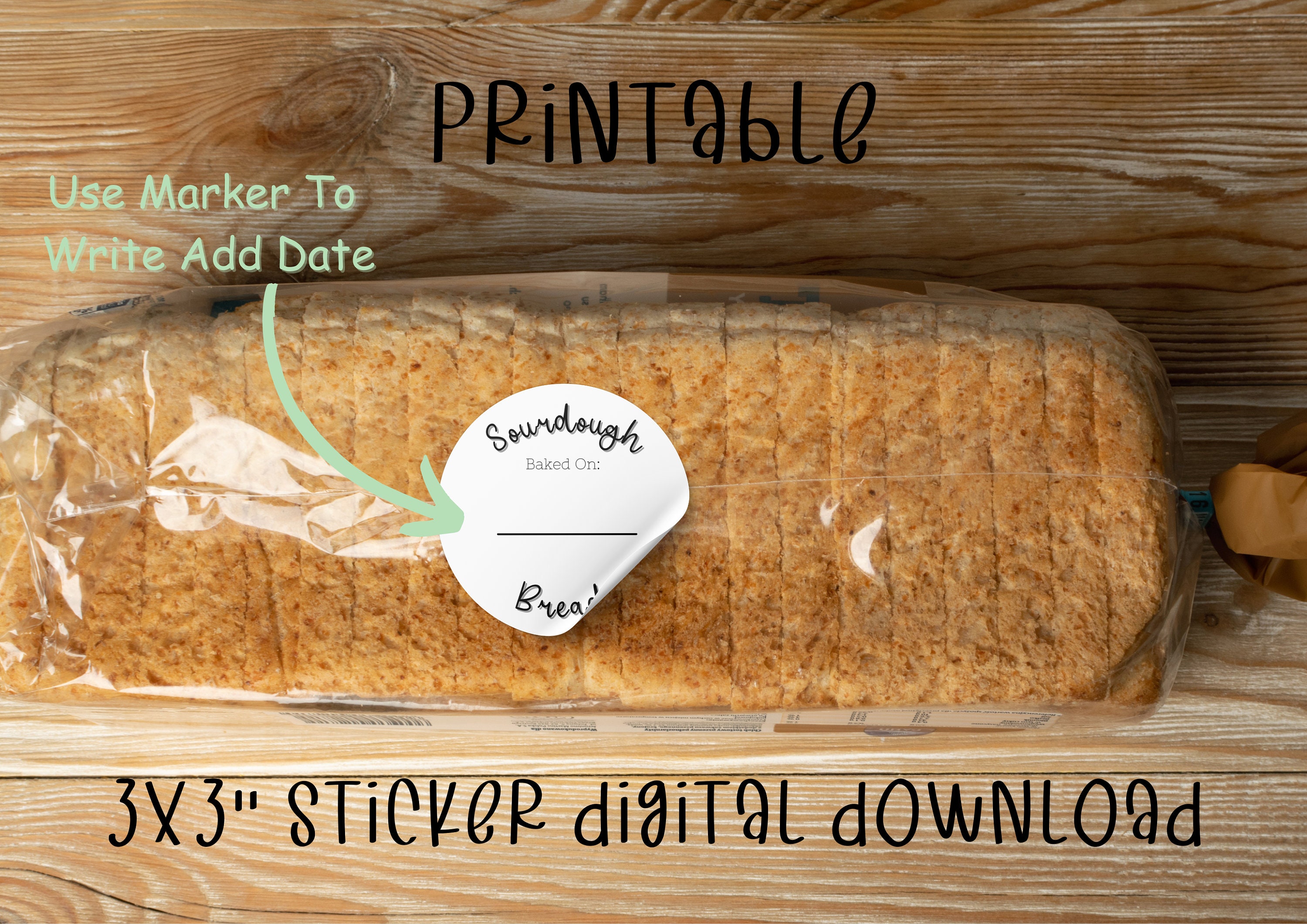 Sourdough Stickers, DIY Printable Bread Stickers; Simplistic Design for ...