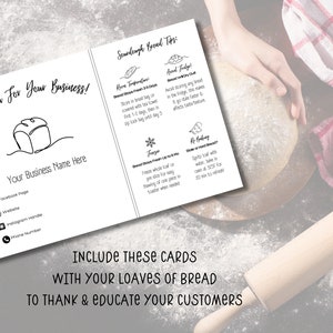 Sourdough Care Card, Bread Thank You; Bread Loaf Storage Instructions ...