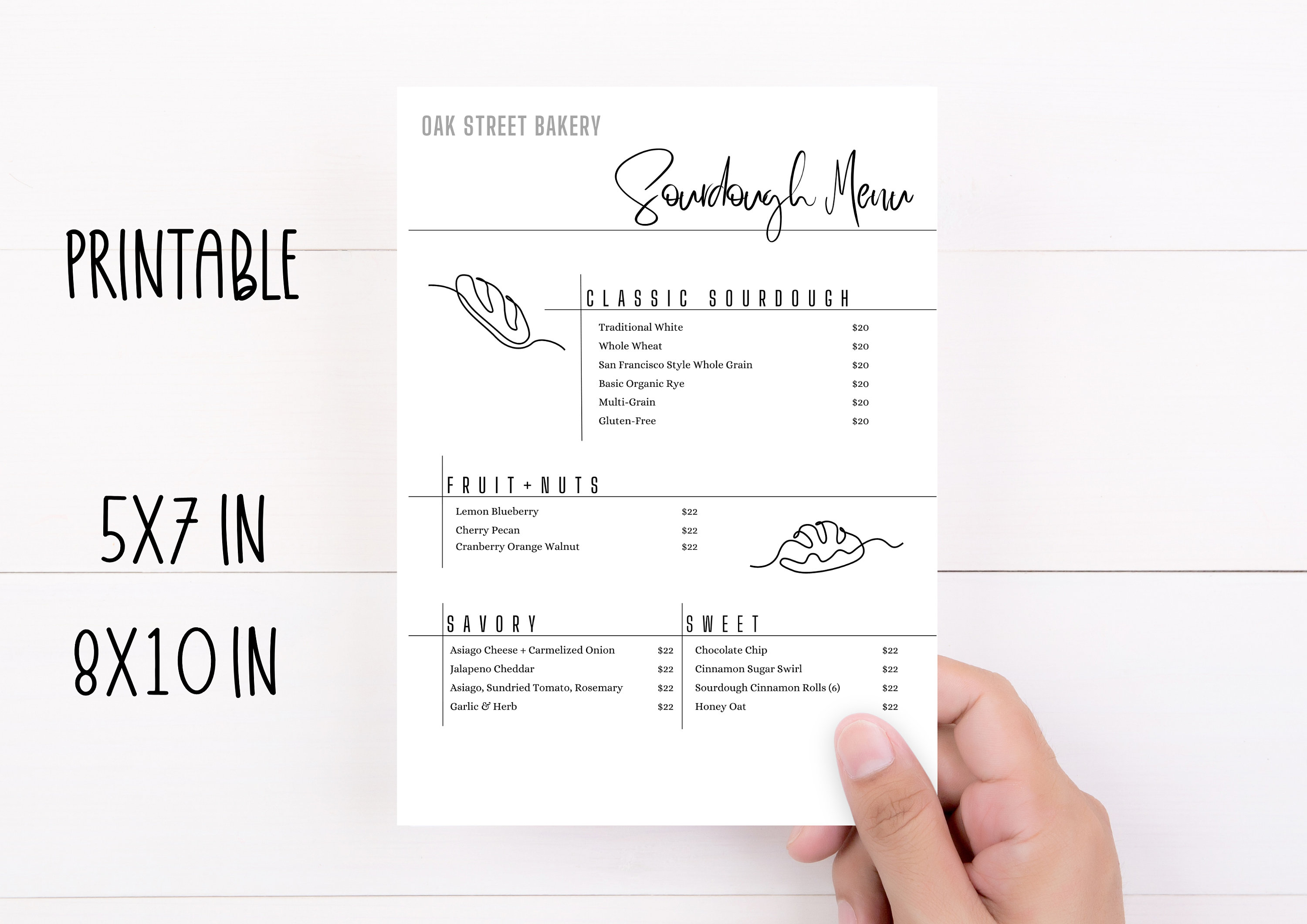 Sourdough Bread Menu, Pricing & Options List; Custom Bakery Menu; Home ...