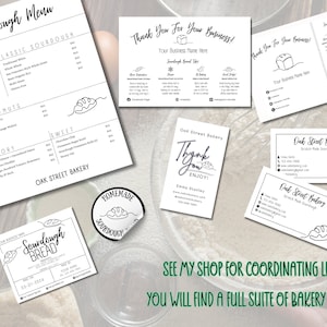 Cottage Law Sourdough Ingredient Label, Bread Bakery Business Label ...