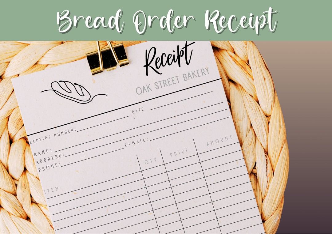 Sourdough Bread Receipt, Customer Bakery Receipt; Bread Business; Home ...