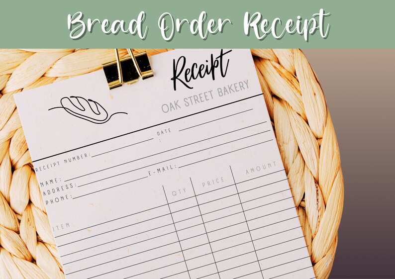 Sourdough Bread Receipt, Customer Bakery Receipt; Bread Business; Home ...