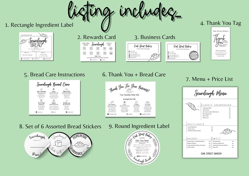 COMPLETE SOURDOUGH BUNDLE: Bread Thank You Card & Tags; Bread ...