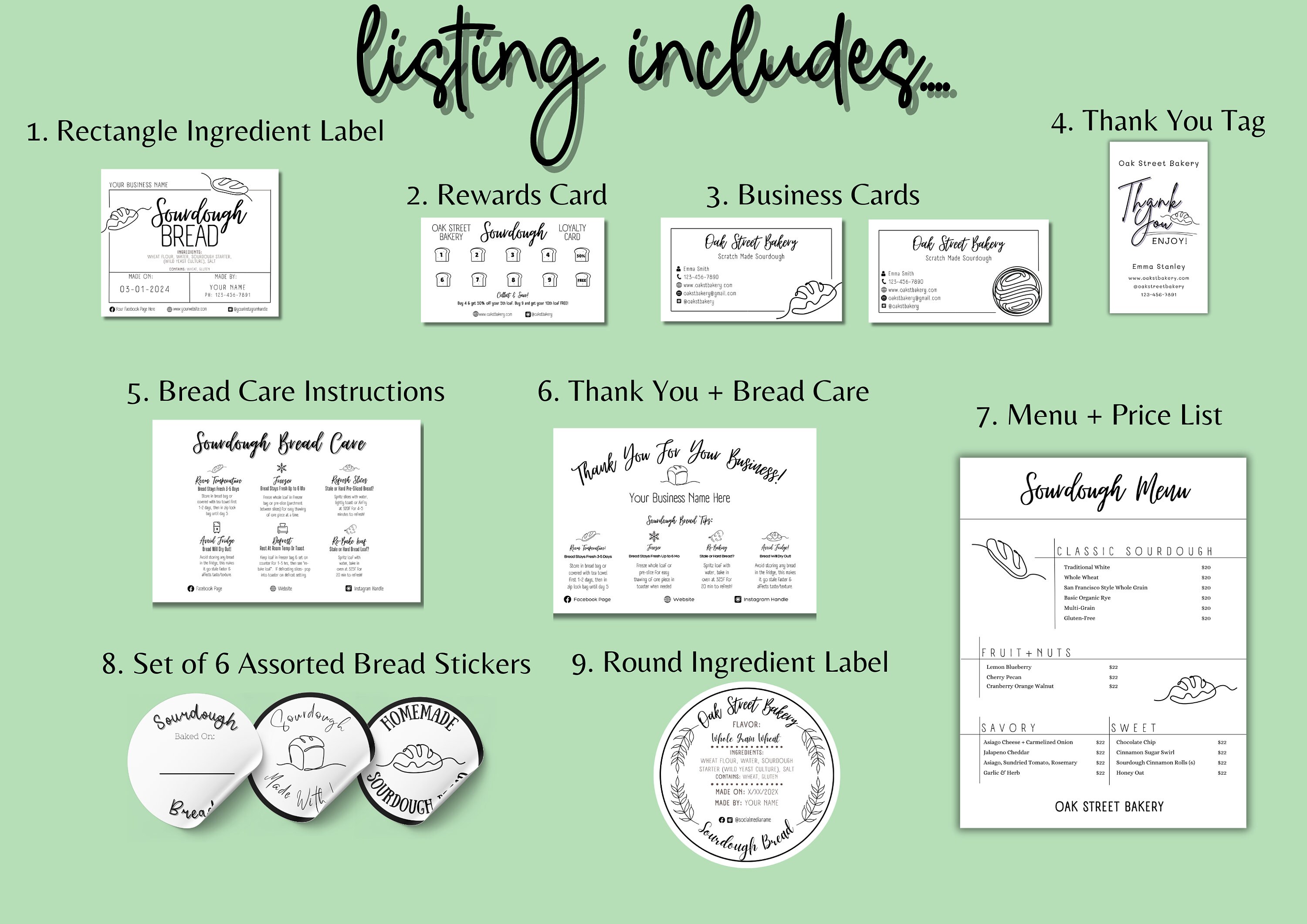 COMPLETE SOURDOUGH BUNDLE: Bread Thank You Card & Tags; Bread ...