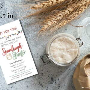 Sourdough Starter Holiday Gift Tag; for Bakery or Home Baker; Editable ...
