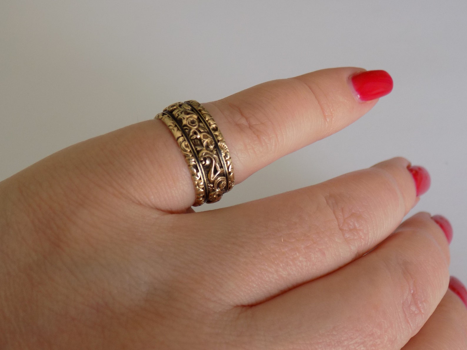 Georgian Chased 18 Karat Gold Locket Band Ring - Etsy