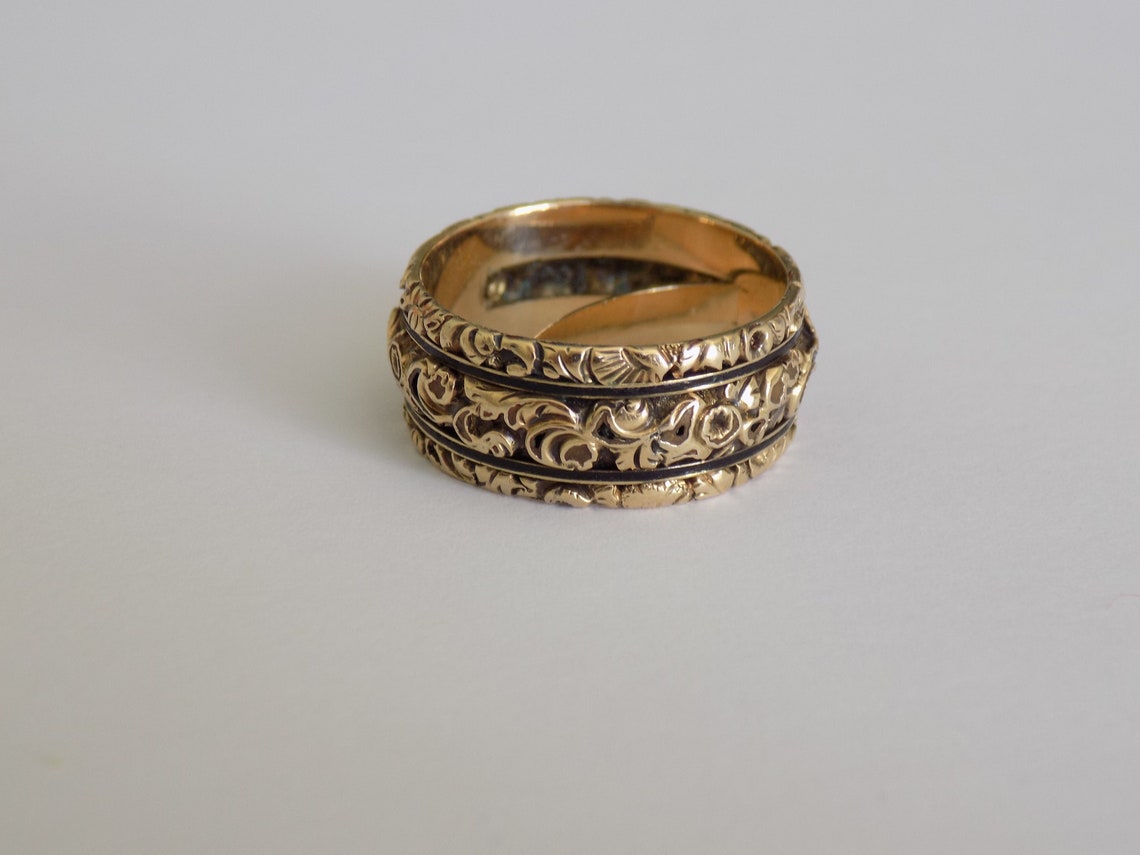 Georgian Chased 18 Karat Gold Locket Band Ring - Etsy