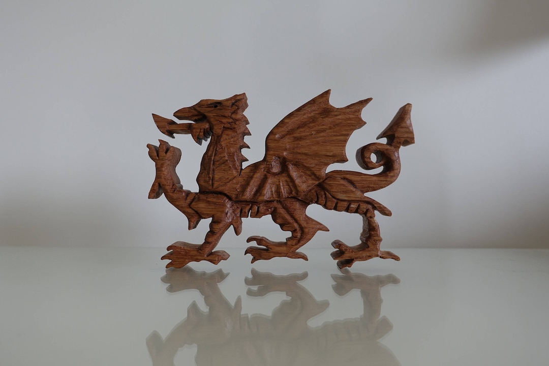 Hand Carved Welsh Dragon - Etsy