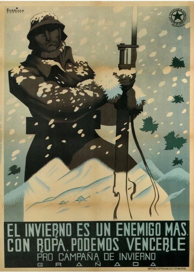 1938 Spanish Civil War Propaganda Poster Pro Winter Campaign - Etsy