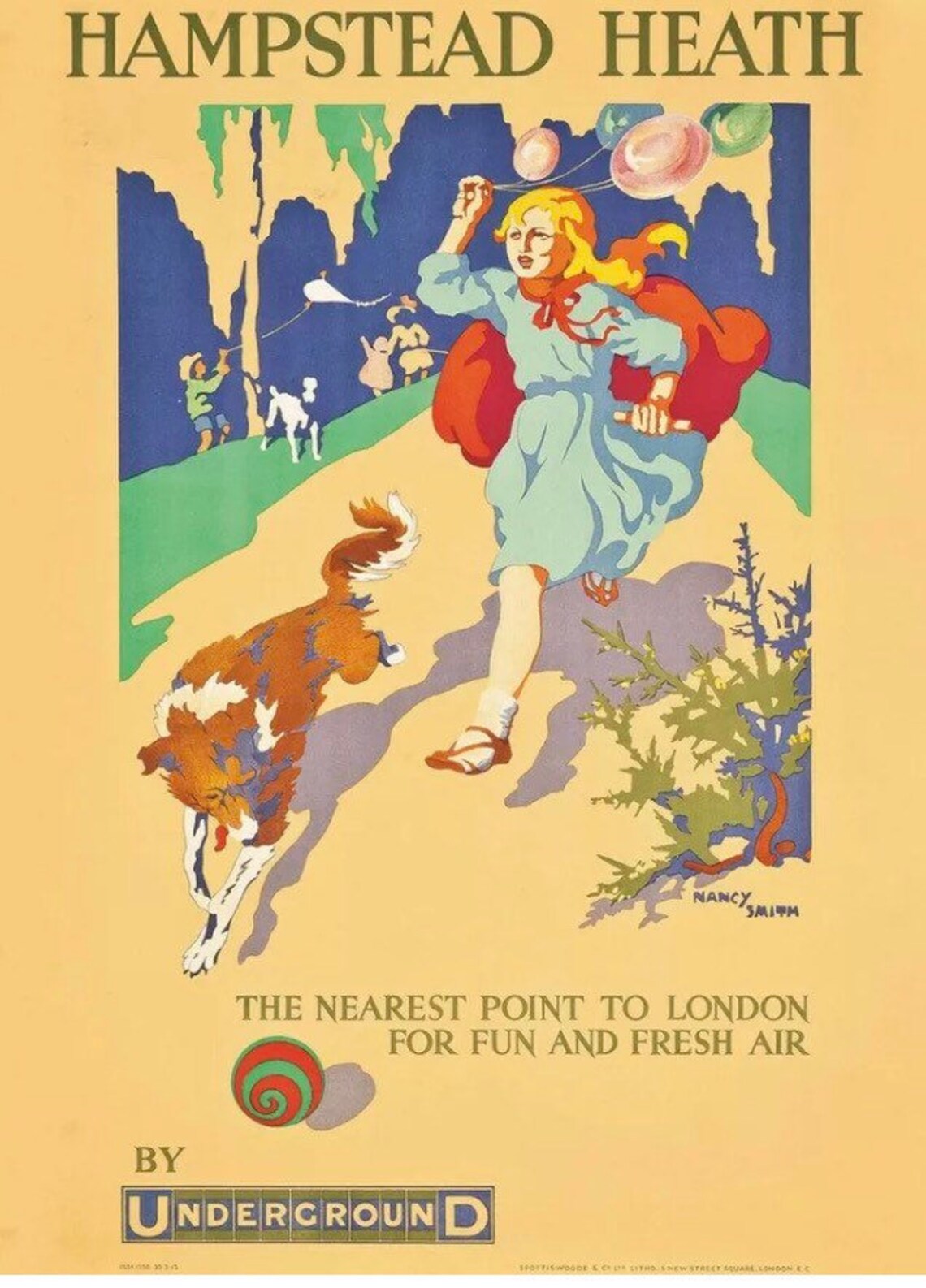 Hampstead Heath London Underground Advertising Poster 1915 - Etsy