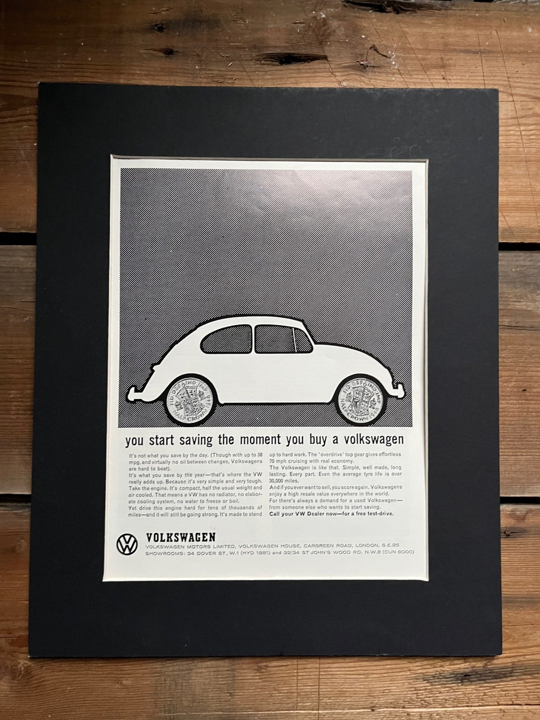 Vintage Volkswagen Beetle Advertising Print 1963 - Etsy