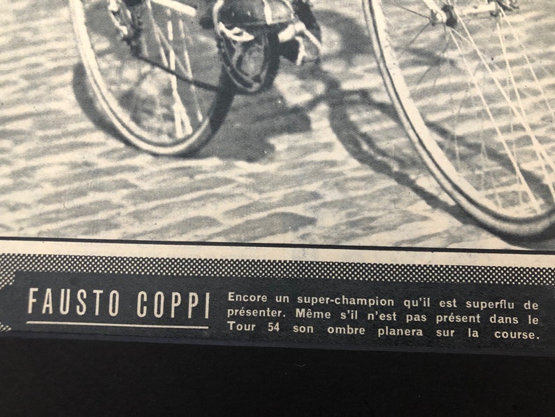 Fausto Coppi / Bianchi Original Vintage Cycling Print 1953 - Etsy UK