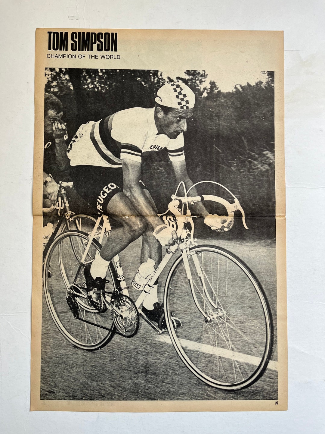 Tom Simpson / Peugeot Original Vintage Cycling Print 1966 - Etsy