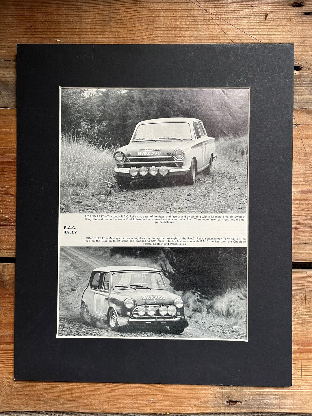 Vintage Magazine Print 1967 Vintage Lotus Cortina Mk1 / Mini Cooper ...