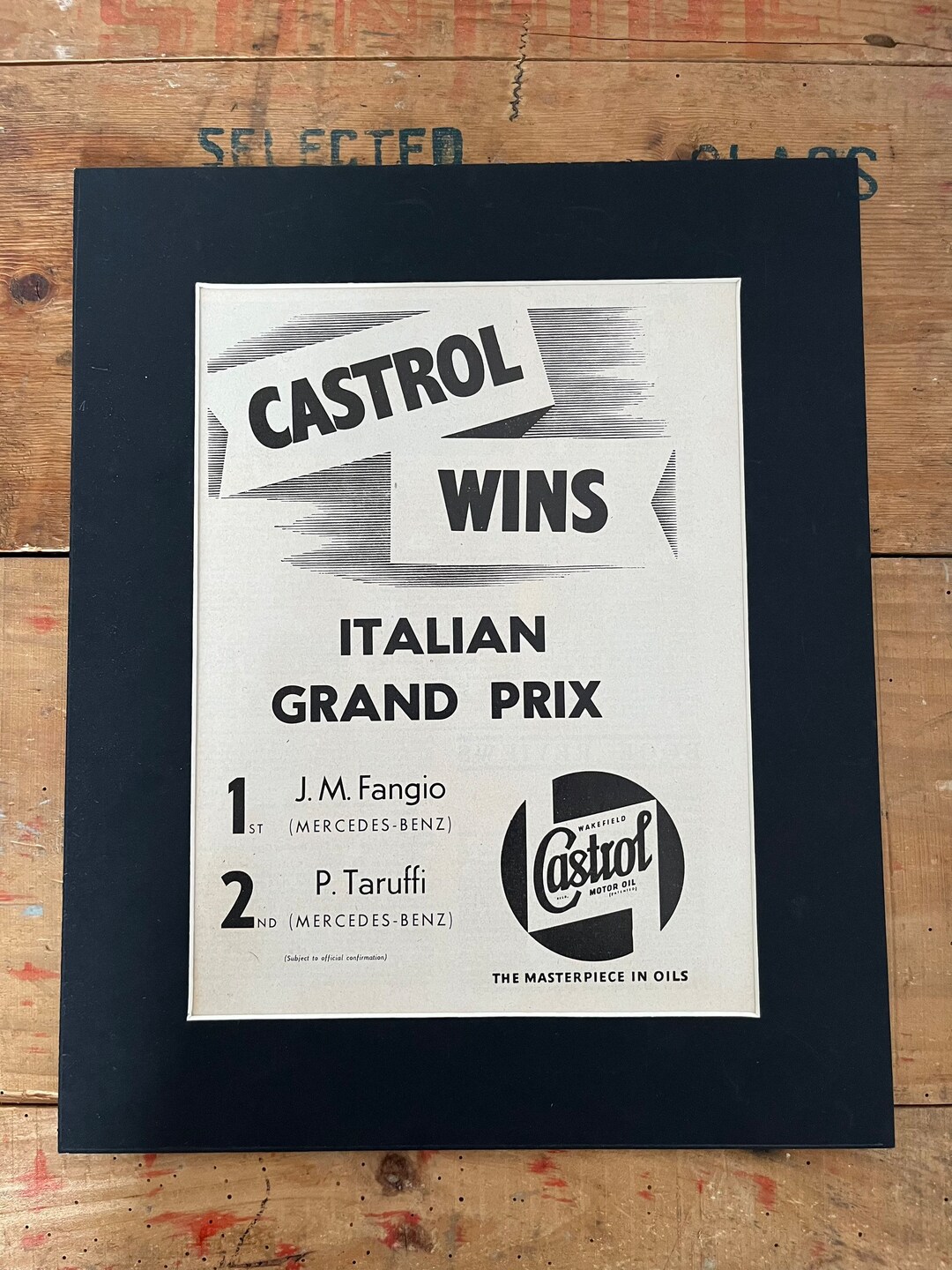 Vintage Castrol / Italian Grand Prix Print 1955 - Etsy