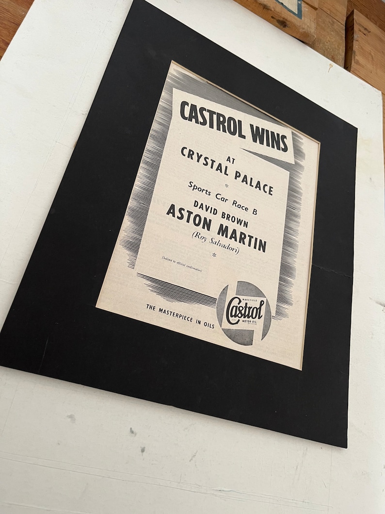 Vintage Castrol /aston Martin Advertising Print 1955 - Etsy