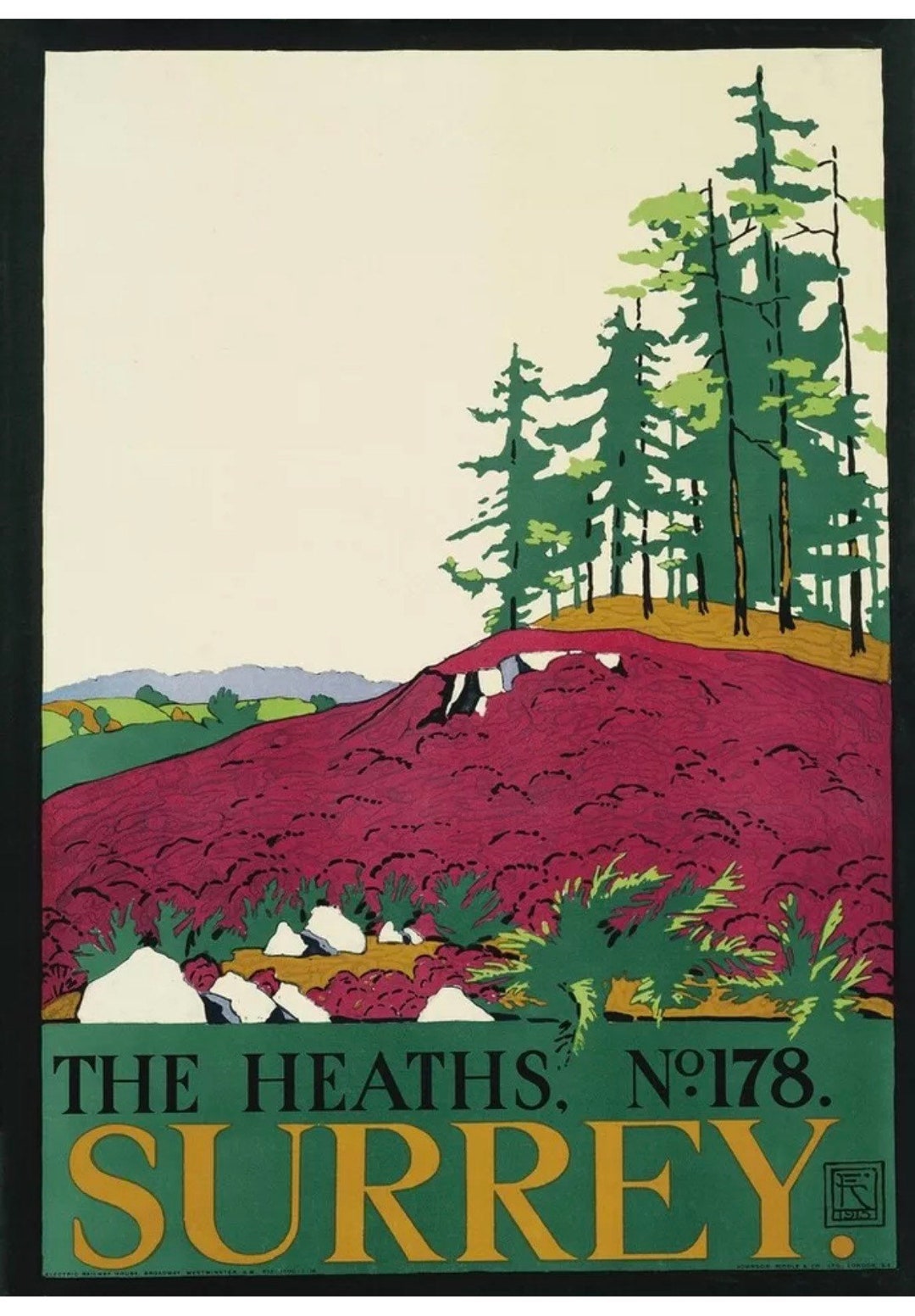 Surrey London Transport Vintage Advertising Poster 1916 - Etsy