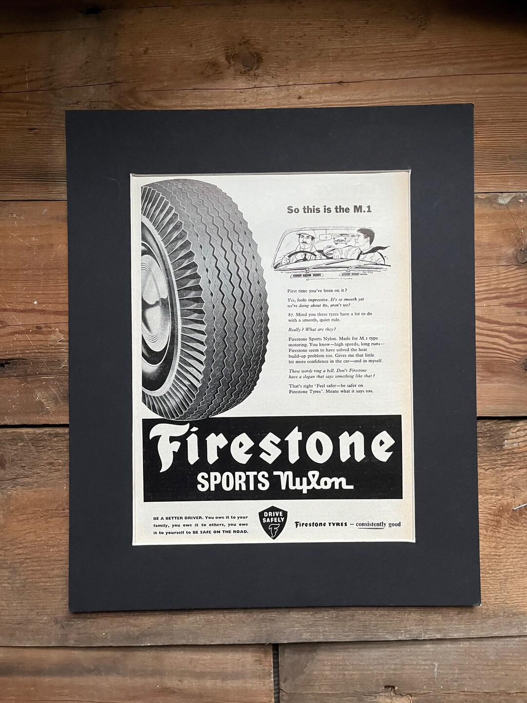 Vintage Firestone Tyres Advertising Print 1961 - Etsy