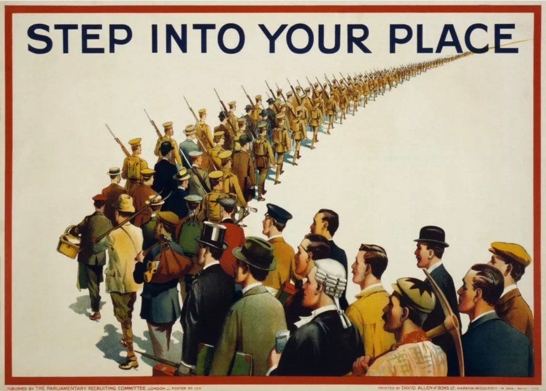 British WW1 Propaganda Poster step Into Your Place - Etsy