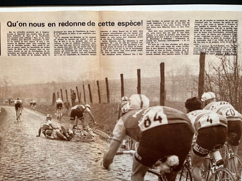 Paris Roubaix Original Vintage Cycling Print 1967 - Etsy UK