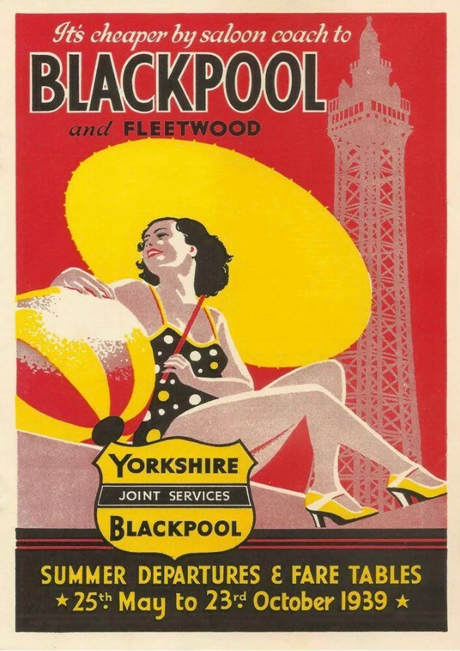 Blackpool Tourism Advertising Poster Art Deco 1939 - Etsy