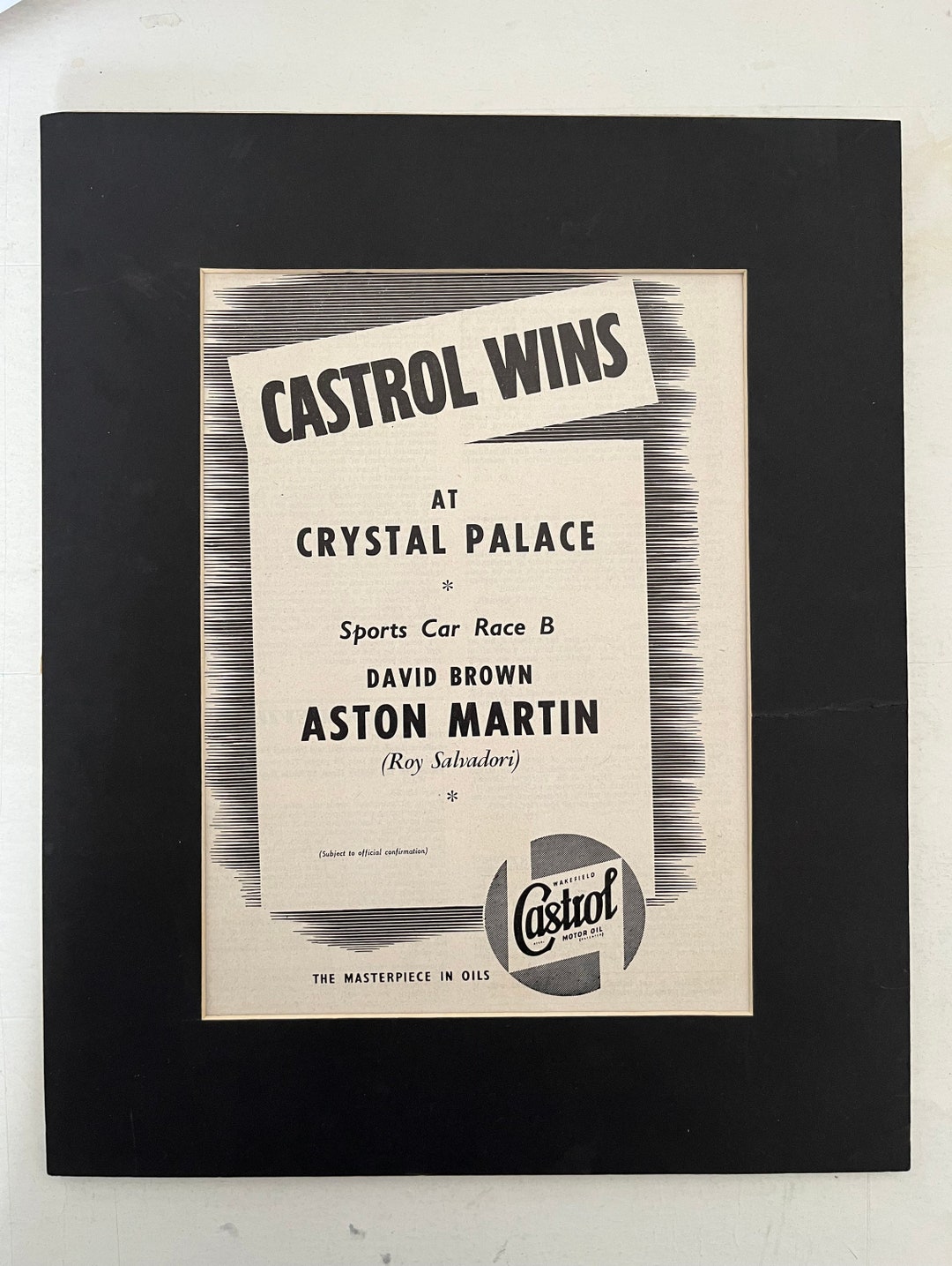 Vintage Castrol /aston Martin Advertising Print 1955 - Etsy