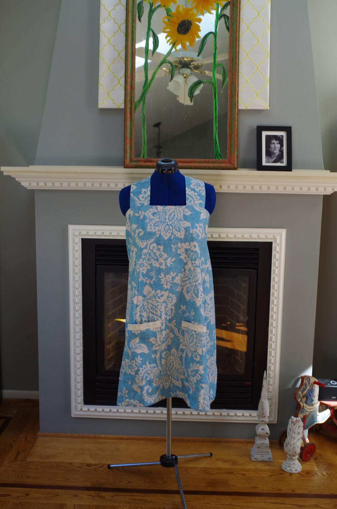 Handmade Vintage Style Pinafore Apron, Floral Slip-on XS-M - Etsy New ...