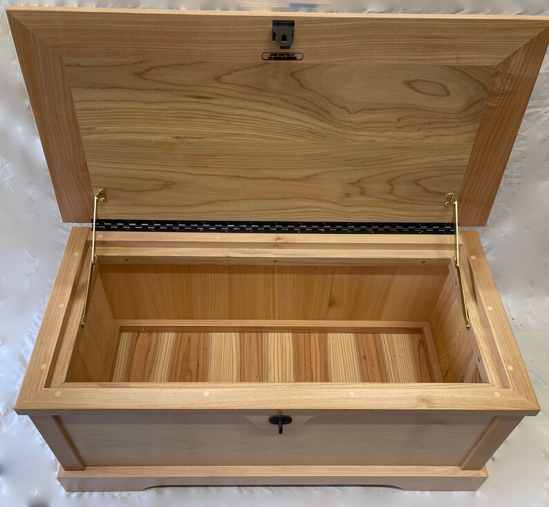 Hope Chest Blanket Chest Maple pictured With Lock Walnut | Etsy