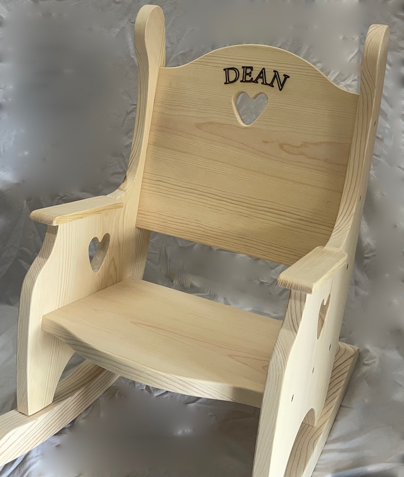 Children's Rocking Chair, Unifinished Pine, Personalized With Name ...