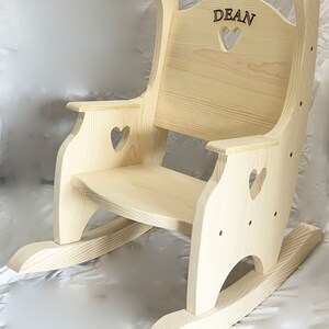 Children's Rocking Chair, Unifinished Pine, Personalized With Name ...