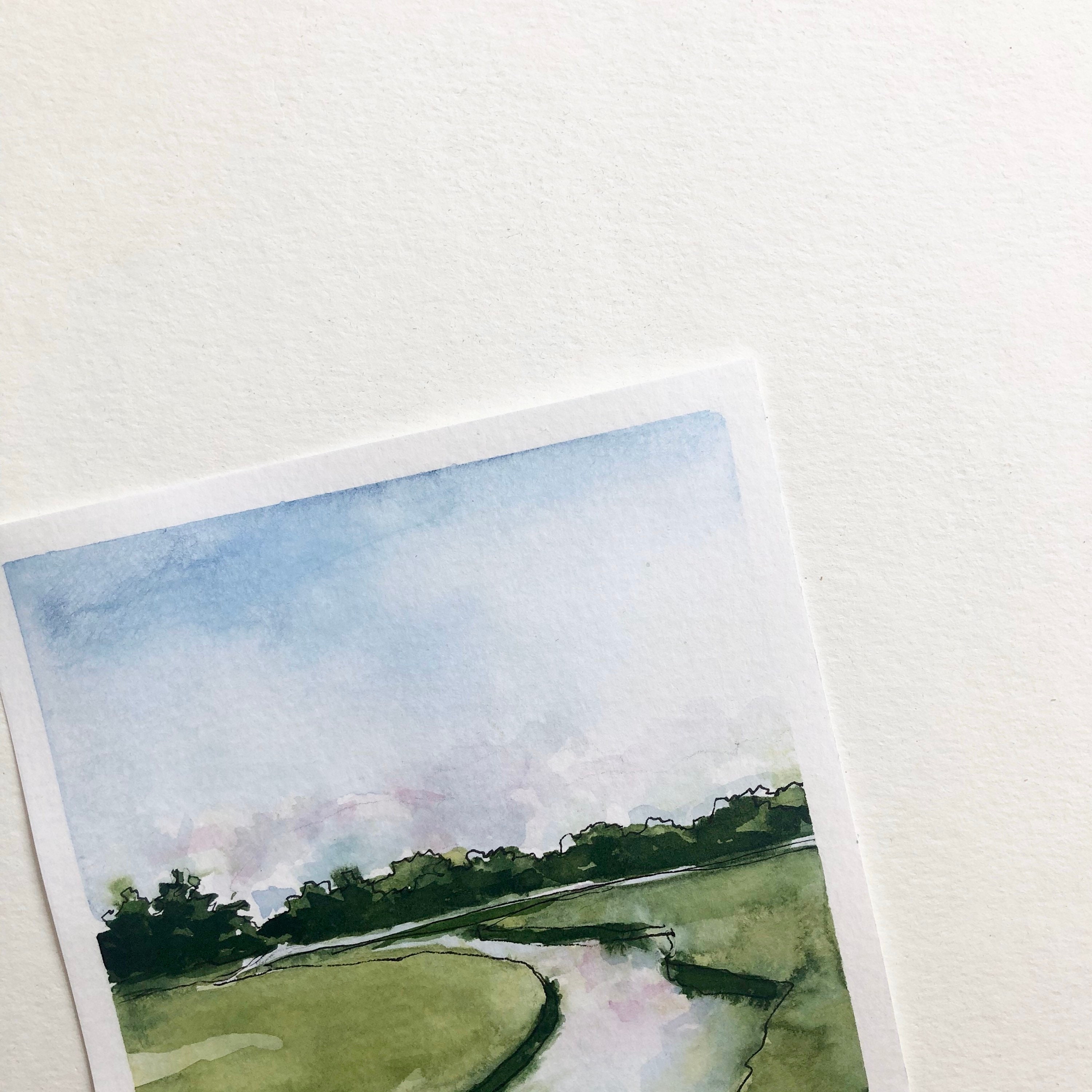 Maine Marsh Series | Abstract Watercolor Landscape | Abstract Landscape ...