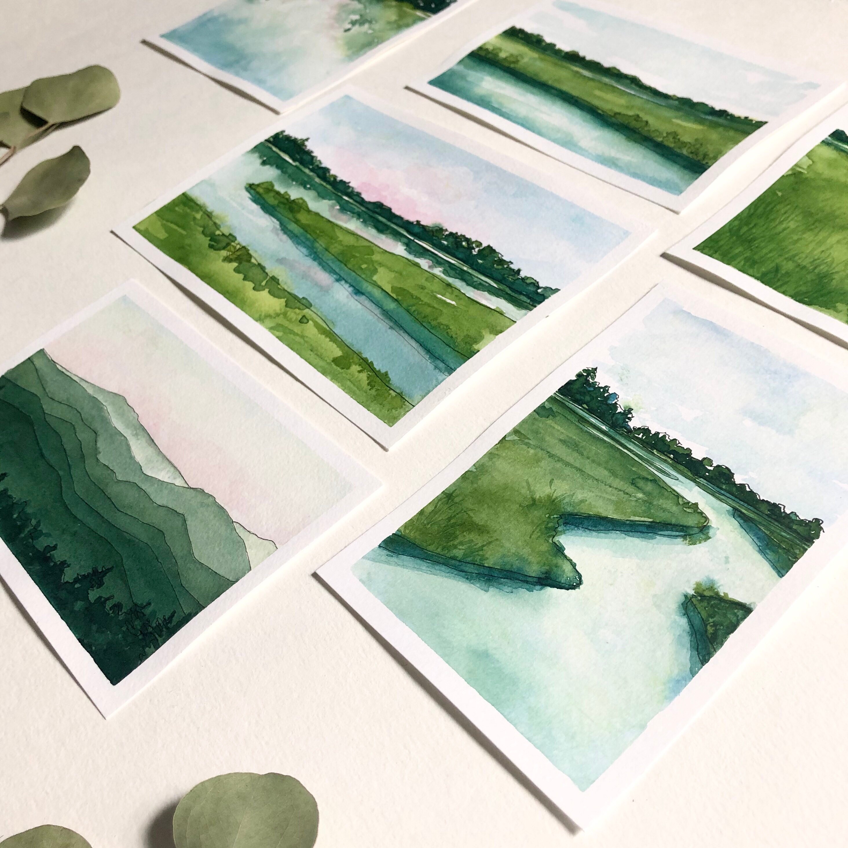 Maine Marsh Series | Abstract Watercolor Landscape | Abstract Landscape ...