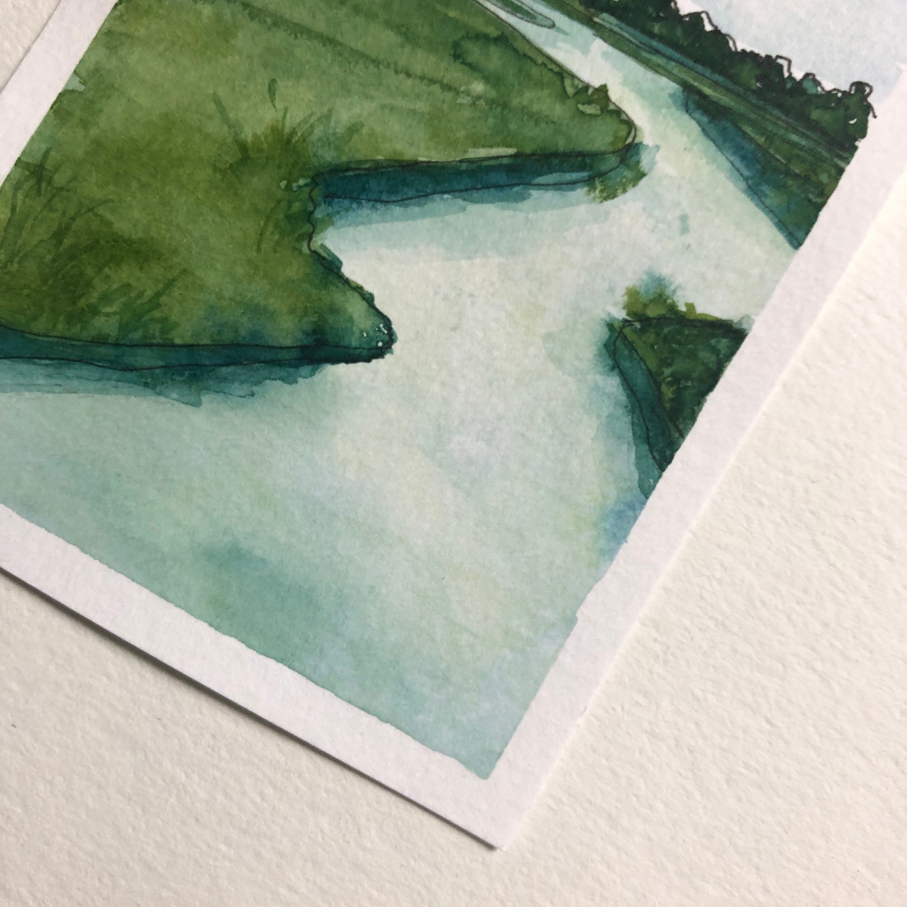 Maine Marsh Series | Abstract Watercolor Landscape | Abstract Landscape ...