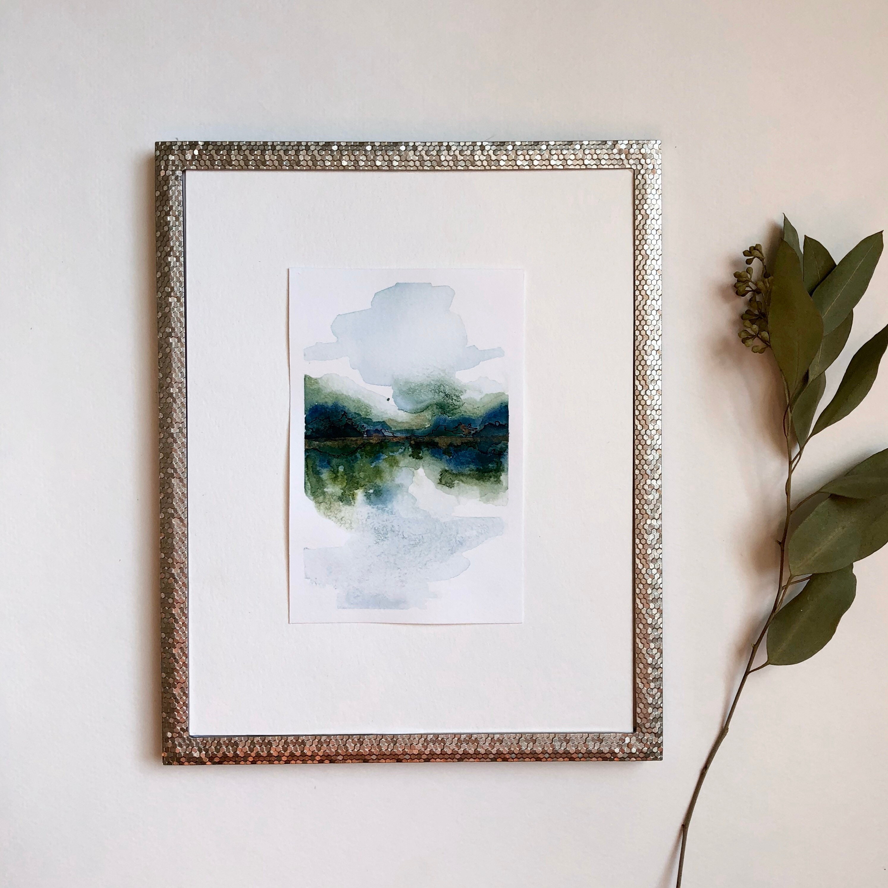 Misty Morning Marsh Watercolor | Abstract Watercolor Landscape ...