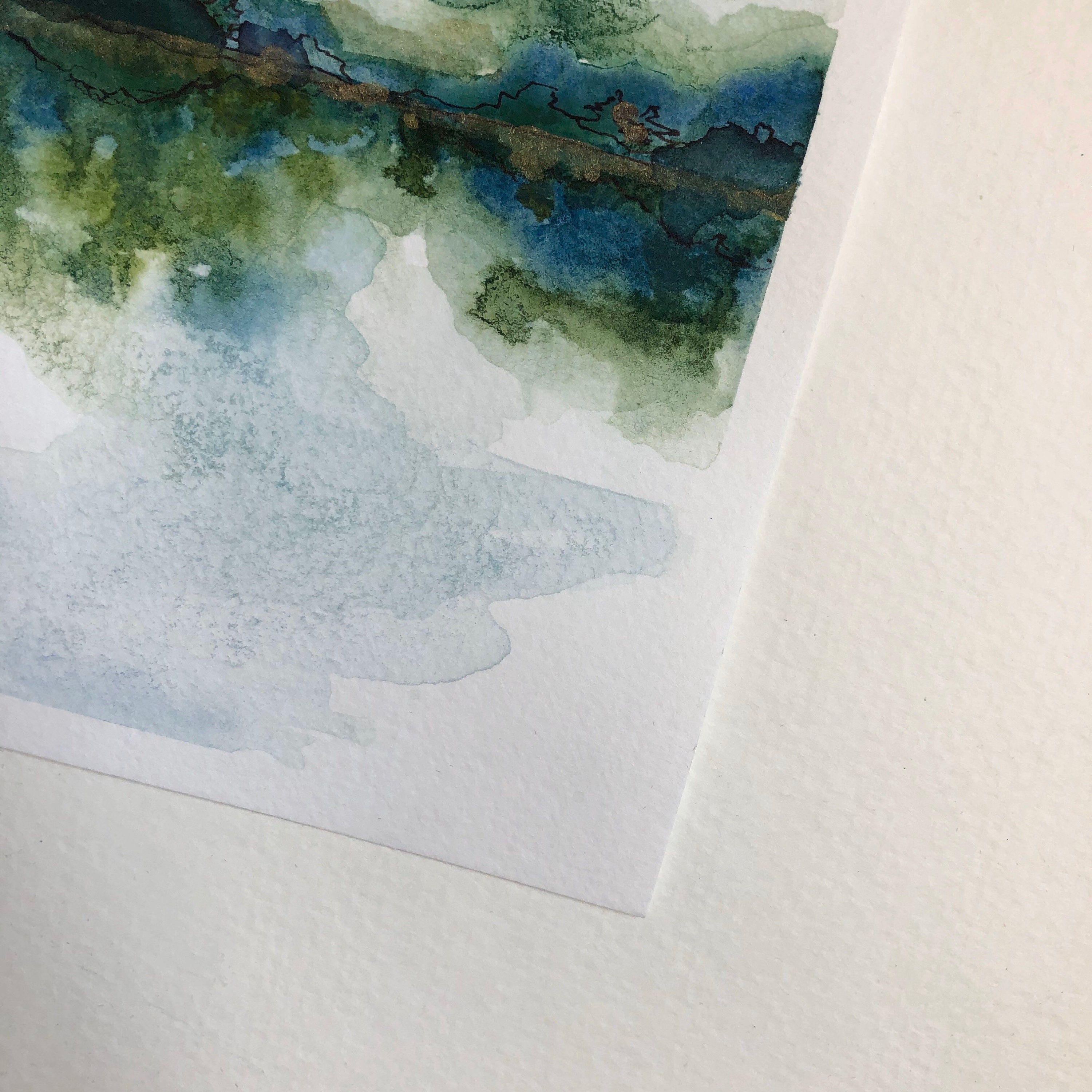 Misty Morning Marsh Watercolor | Abstract Watercolor Landscape ...