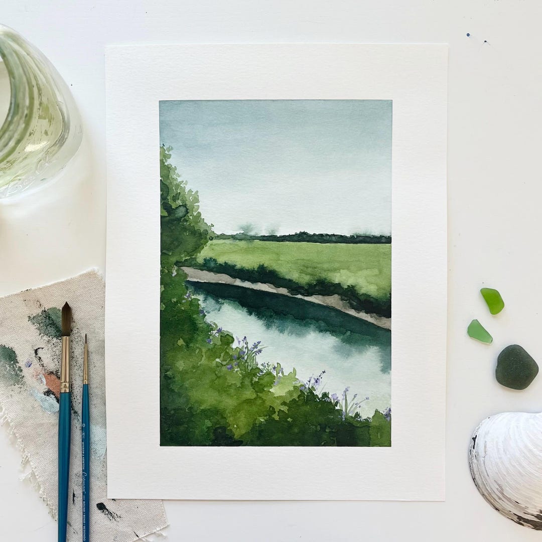 Original Watercolor Landscape ‘summer Marsh’ Series 9x12 • Bright ...