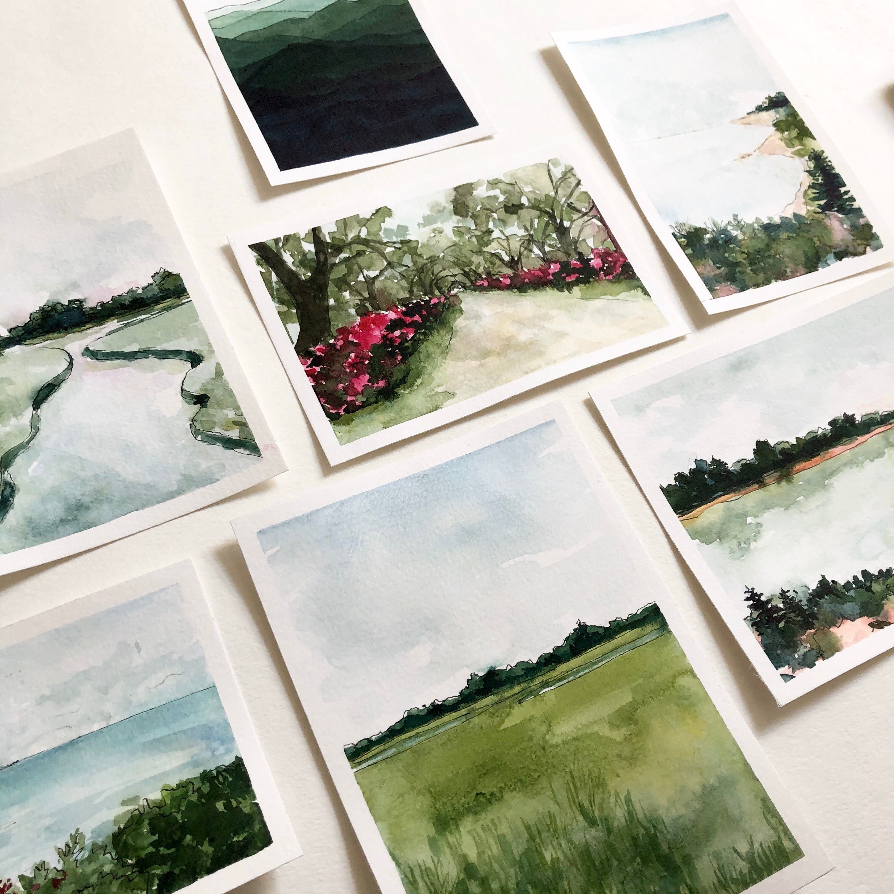 Maine Marsh Series | Abstract Watercolor Landscape | Abstract Landscape ...