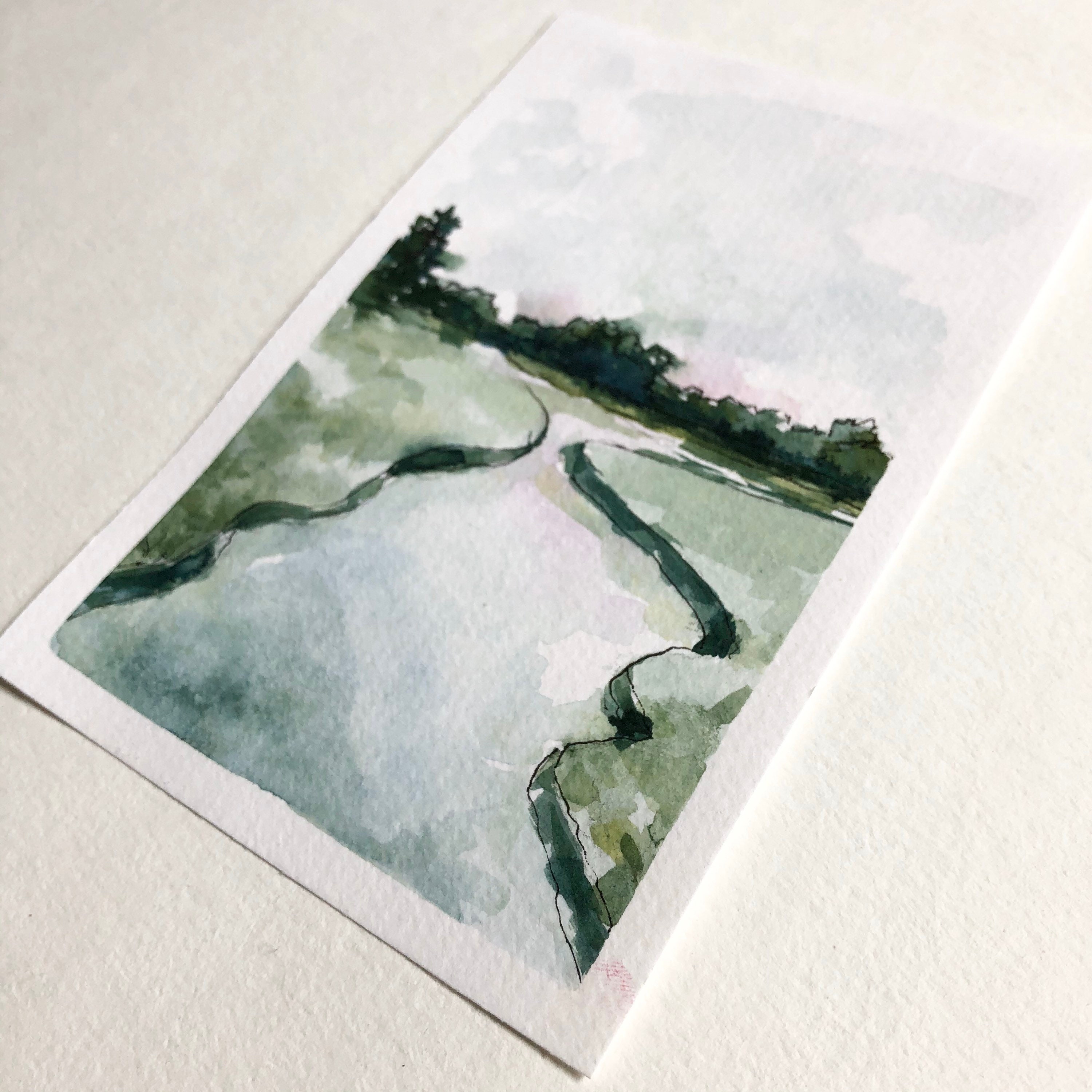 Maine Marsh Series | Abstract Watercolor Landscape | Abstract Landscape ...