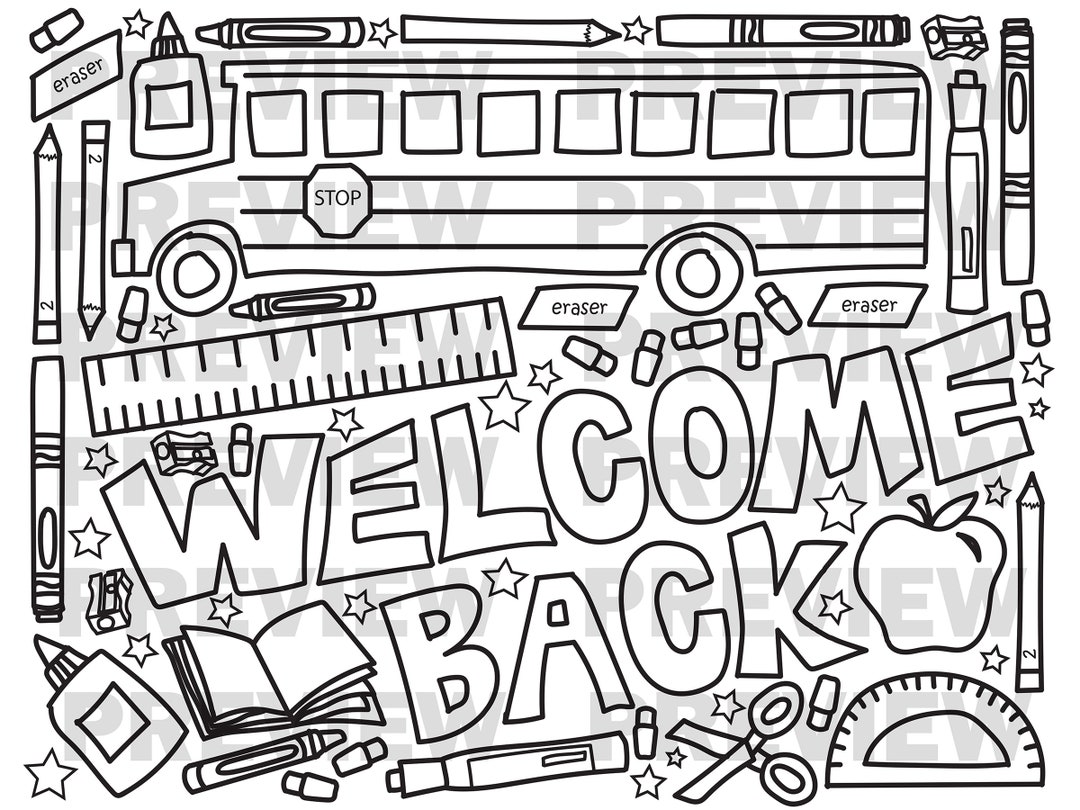 Back to School Giant Coloring Page - Etsy