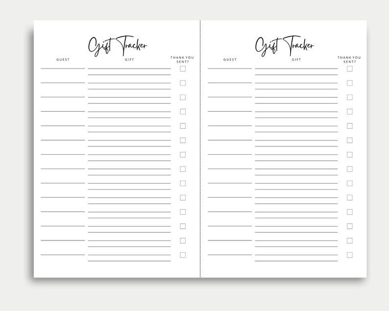 Wedding Checklist + Gift Tracker Bundle, Wedding Timeline, Wedding ...
