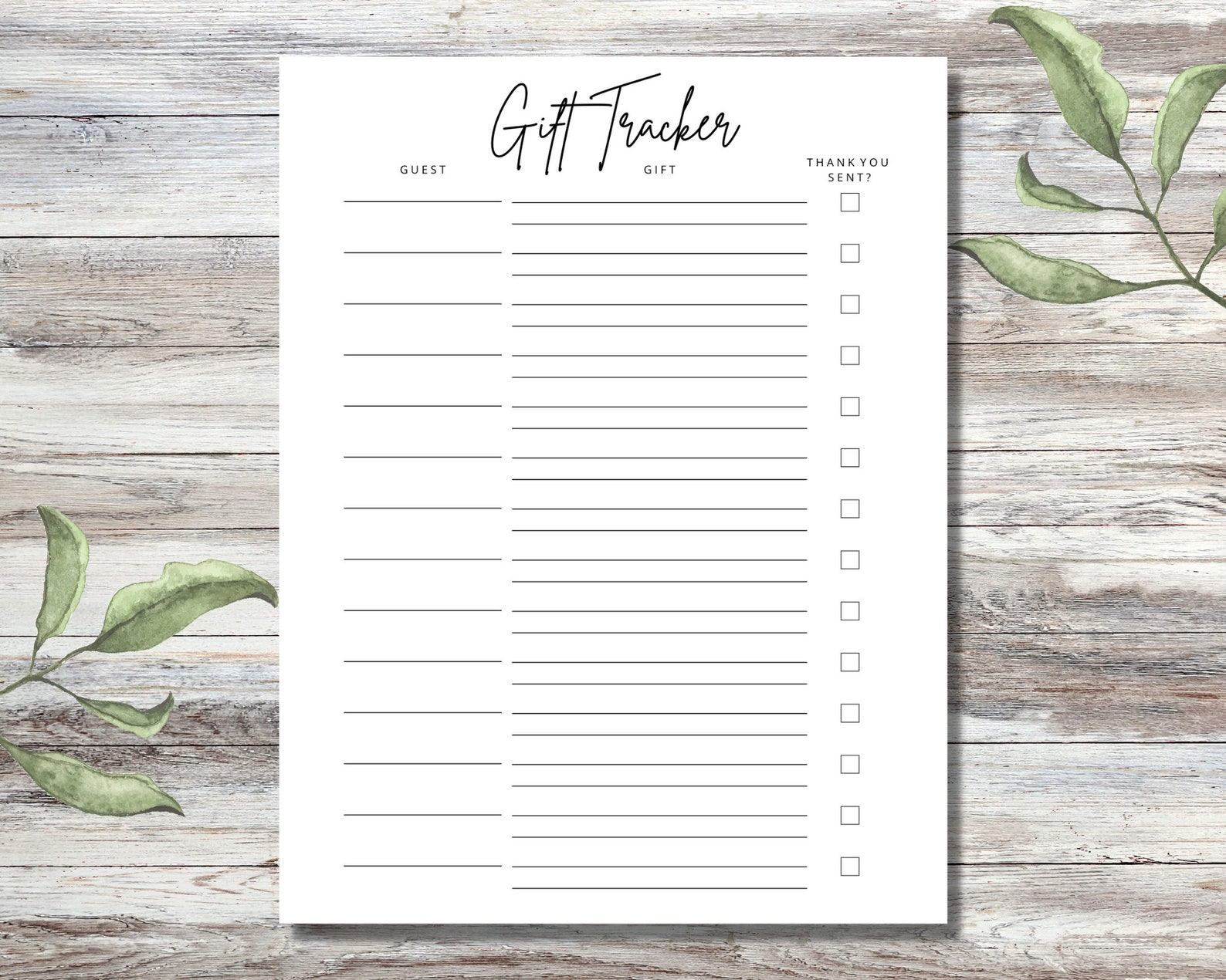 Gift Tracker Gift List Gift Log Wedding Gift Log Wedding | Etsy