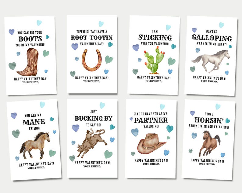 Rodeo Cowboy Western Valentines Day Tags, Rodeo Cowboy Western ...