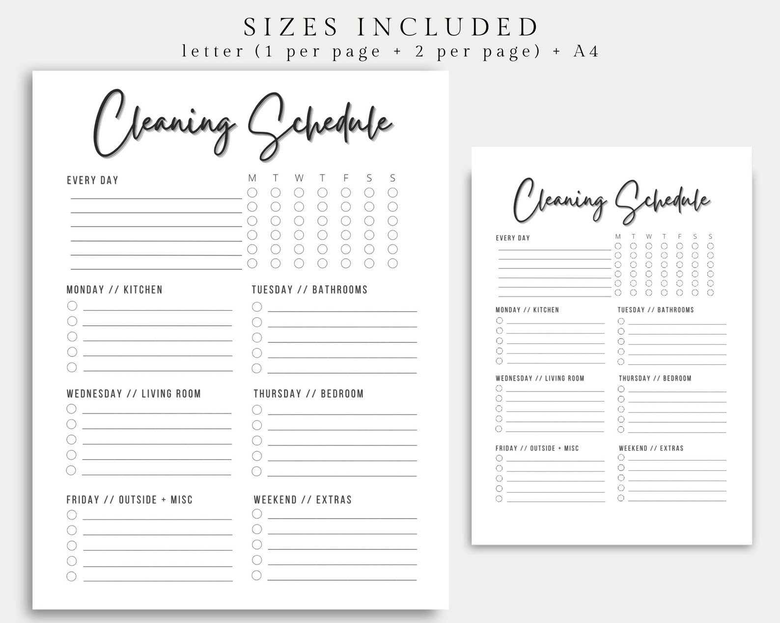 Cleaning Checklist | Cleaning Schedule | Printable Cleaning Schedule ...