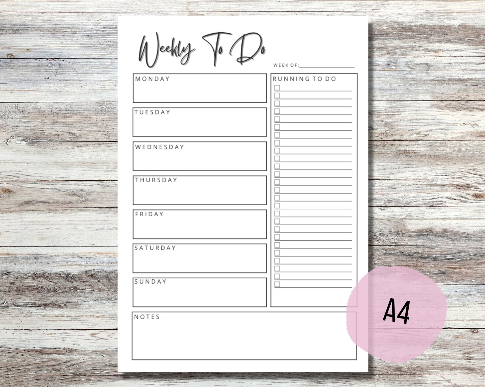 Weekly to Do List Printable Weekly Agenda Weekly Planner - Etsy