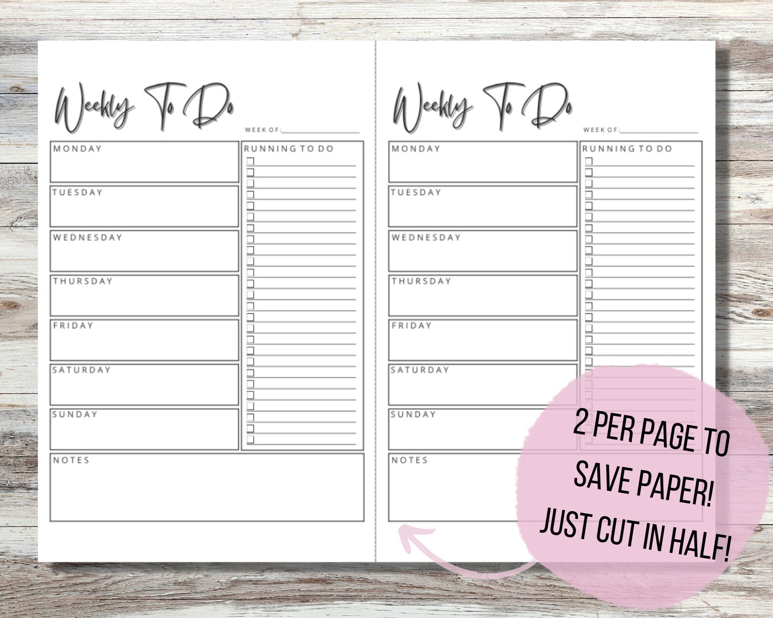 Weekly to Do List Printable Weekly Agenda Weekly Planner - Etsy